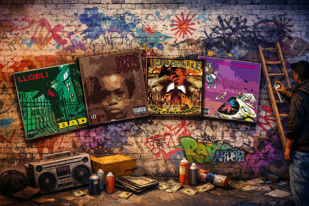 Du mur à l’œuvre : quand les covers rap US deviennent Art - ARPOZ Selecta
